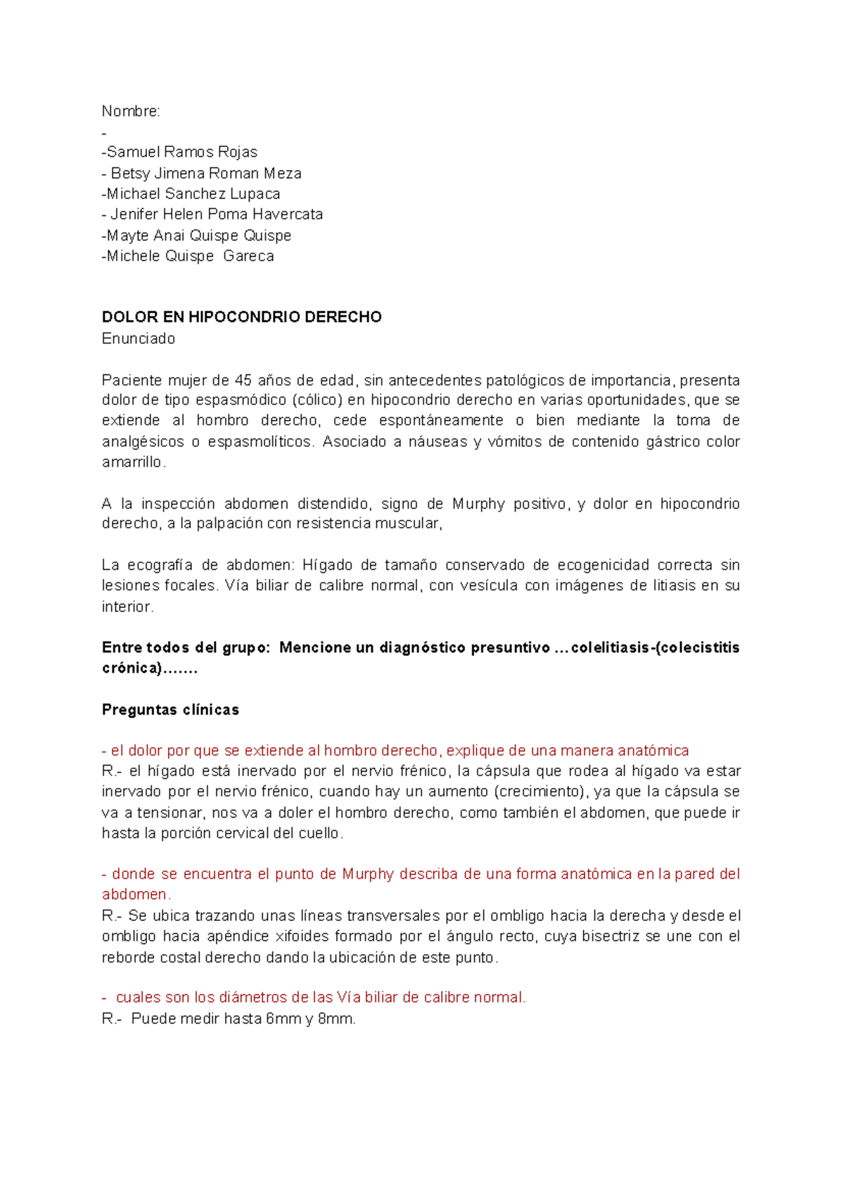 Grupo 4 Higado y vias Biliares - Nombre: -Samuel Ramos Rojas Betsy ...