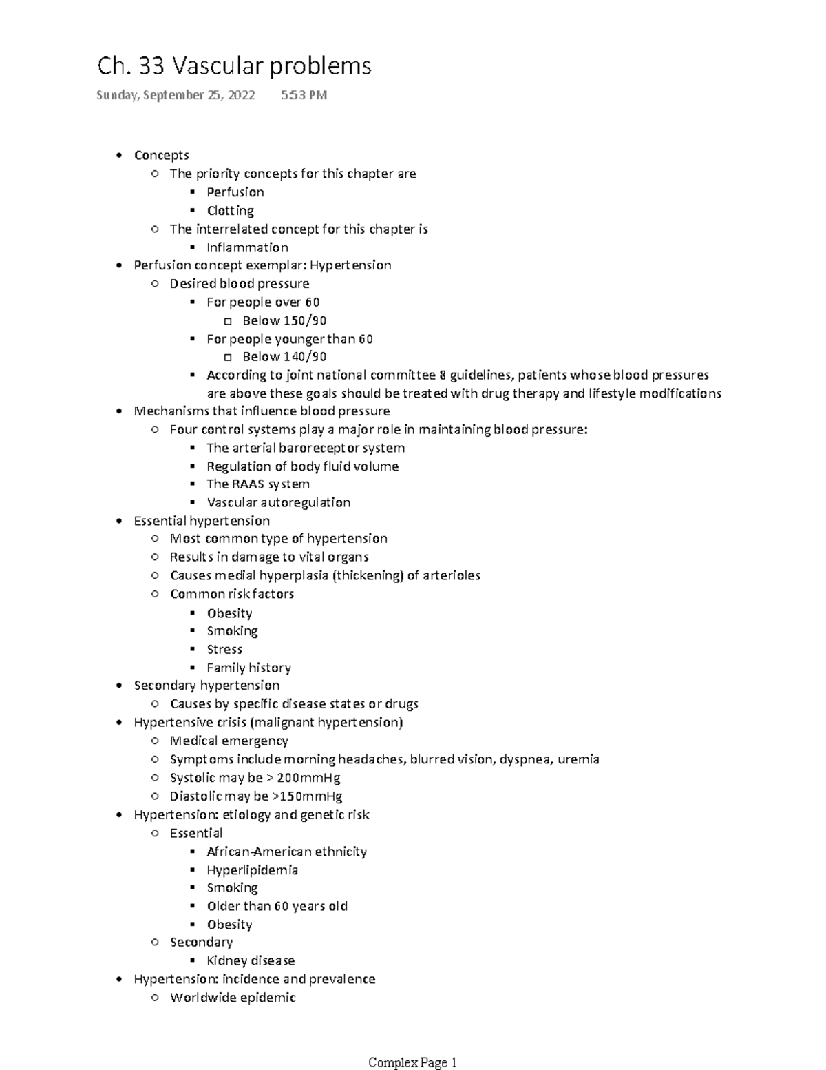 Ch 33 - Outline. - Concepts The priority concepts for this chapter are Perfusion Clotting The ...