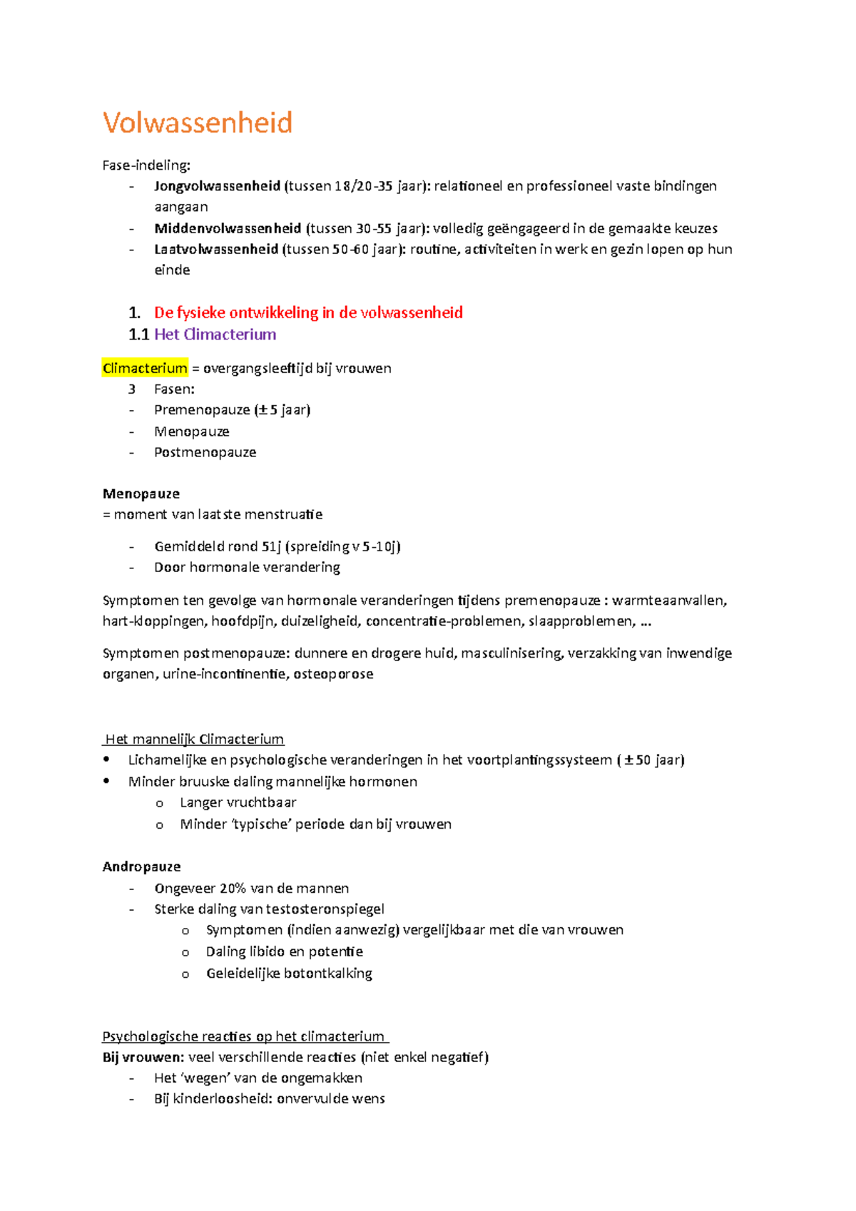 Ontwikkeling Volwassenheid - Volwassenheid Fase-indeling ...