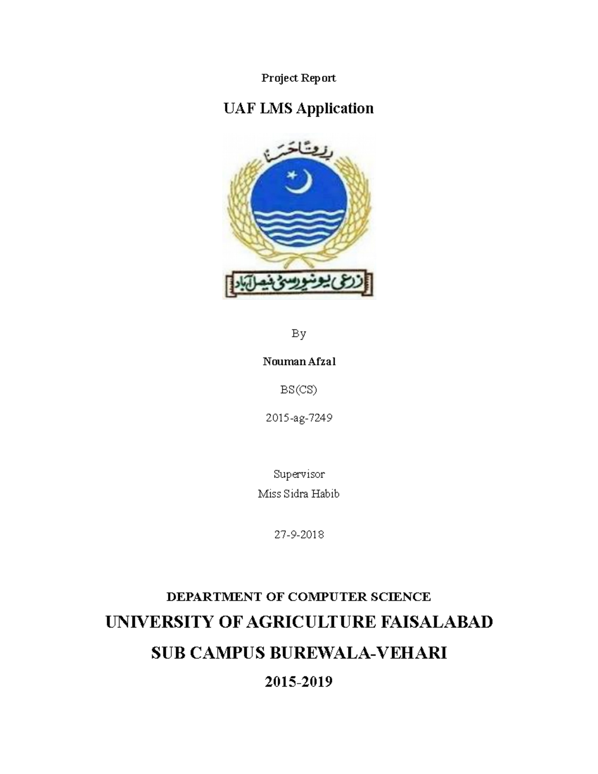2015-ag-7249 - Lecture notes 5 - Project Report UAF LMS Application By ...