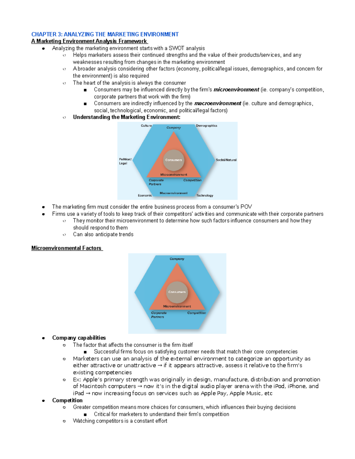 Ch 03 - notes - CHAPTER 3: ANALYZING THE MARKETING ENVIRONMENT A ...