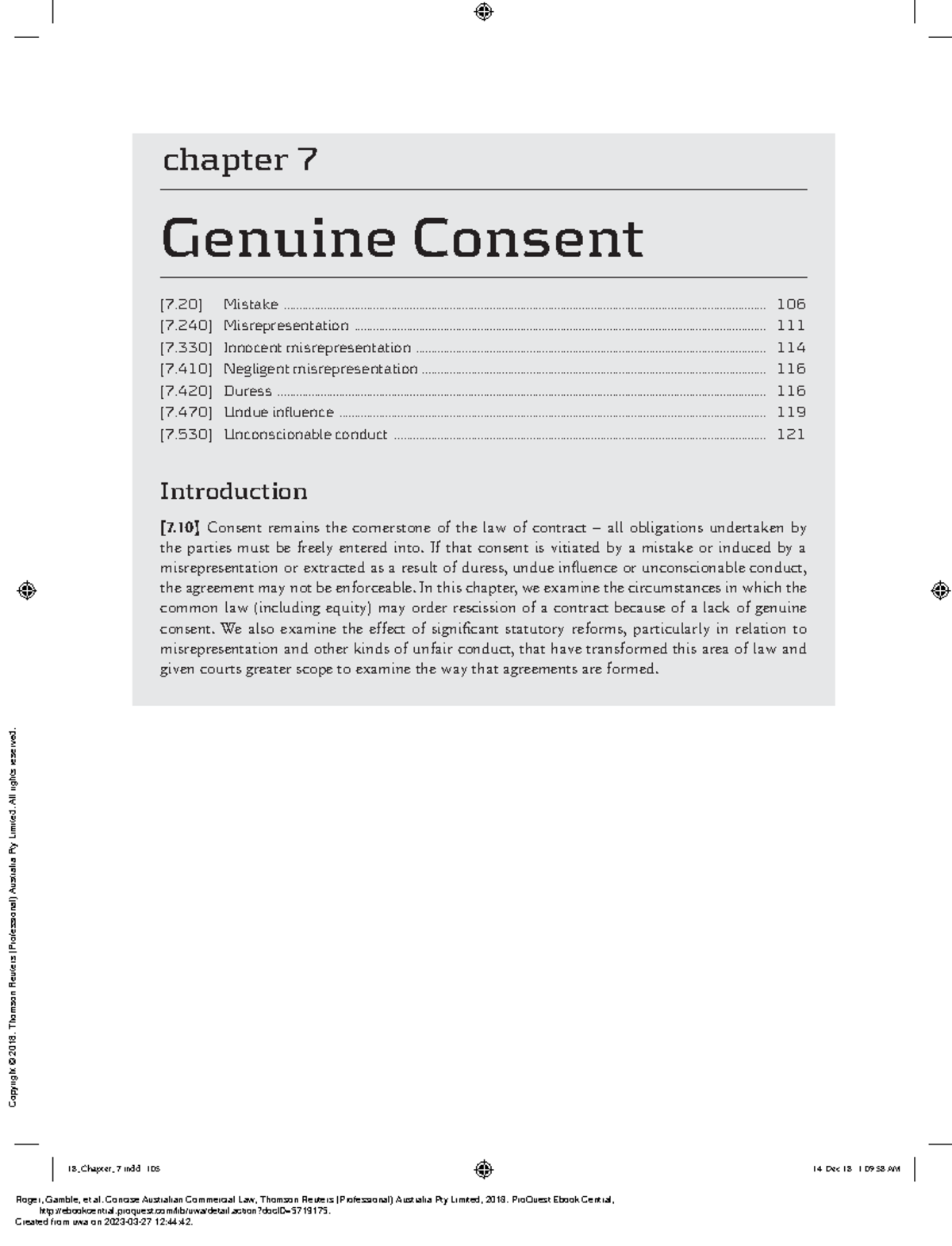 Ch 7 - ch7 - chapter 7 Genuine Consent [7] Mistake - Studocu