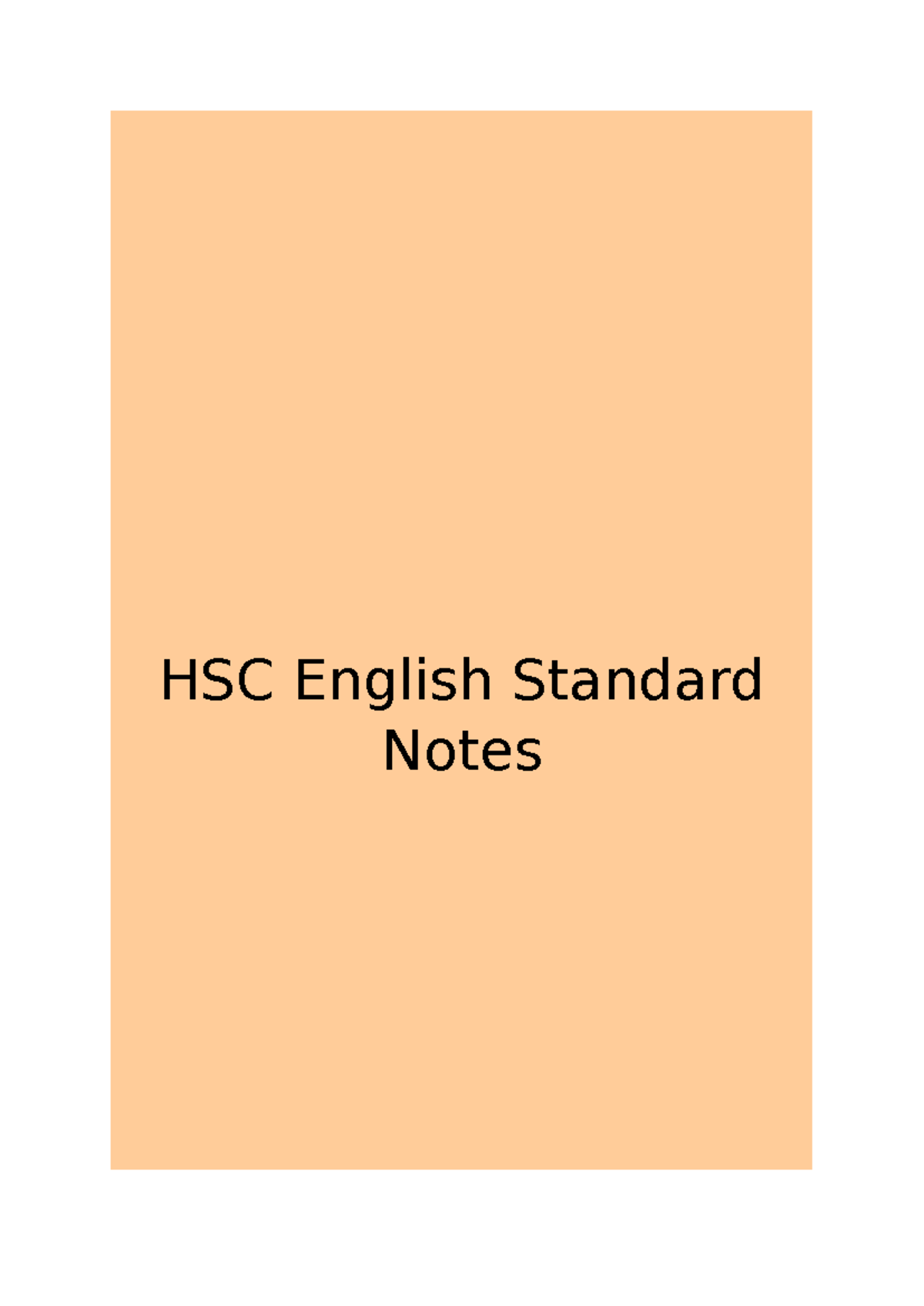 HSC English Standard Notes - HSC English Standard Notes Common Module ...