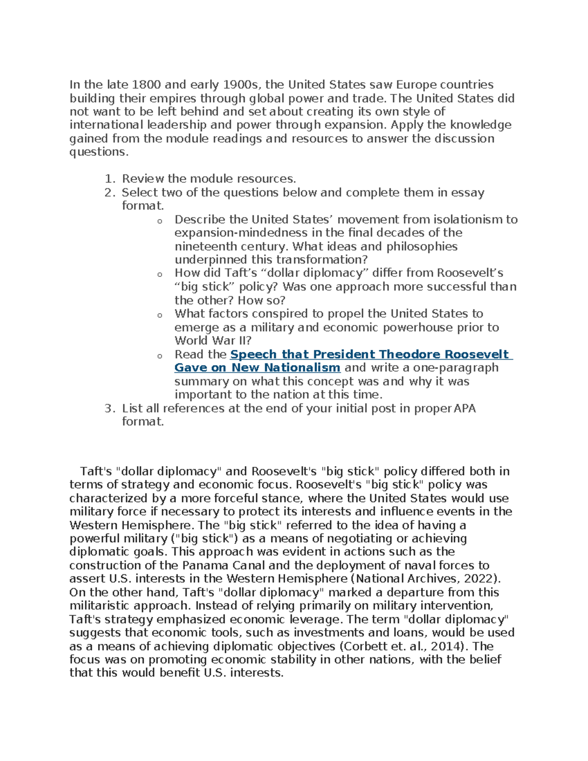 Module 2 Isolation, Expansion, Foreign Policy, and World Power - In the ...