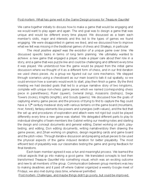 Game Design Major Project Peer Eval - Spring 2021 HUM 371 Kocurek ...
