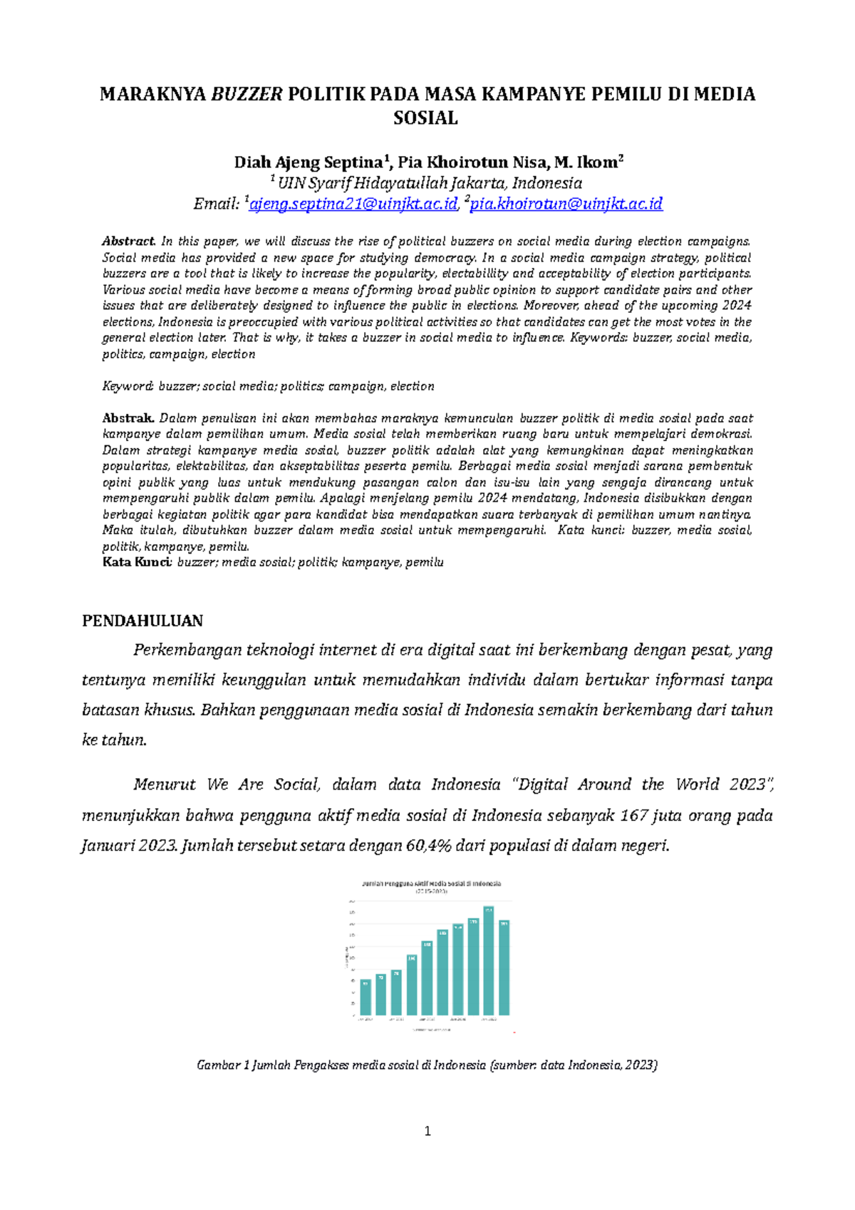 Diah Ajeng Septina 11210510000126 Ilpol 4D - MARAKNYA BUZZER POLITIK PADA MASA KAMPANYE PEMILU ...