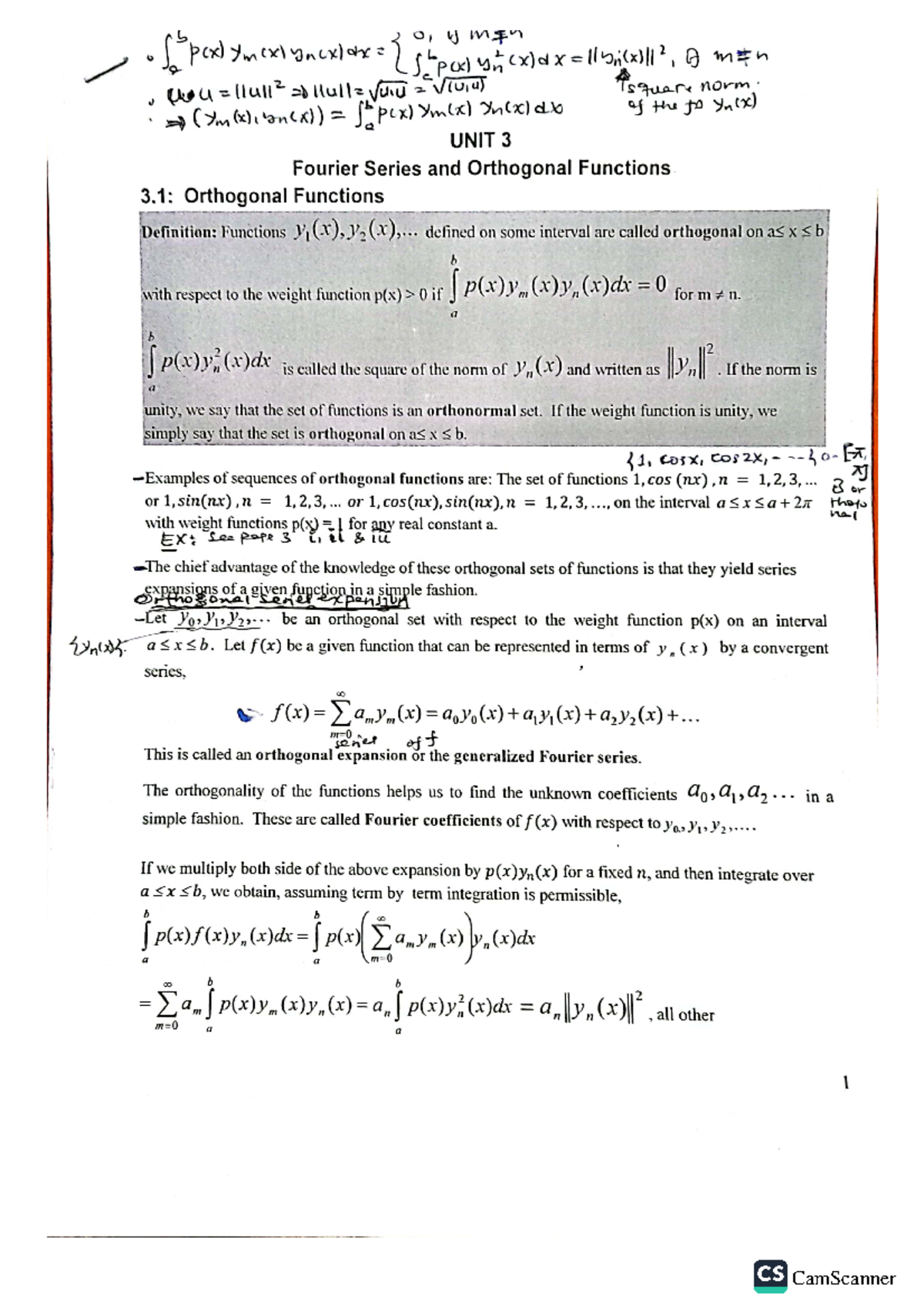 Mathes chapter three - Maths - of mEn Tsquare norm. (plx) Ym(x) of the ...