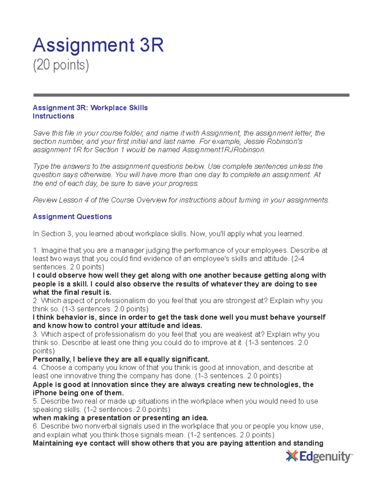 Assignment 3R - EL5733 - Assignment 3R (20 points) Assignment 3R ...