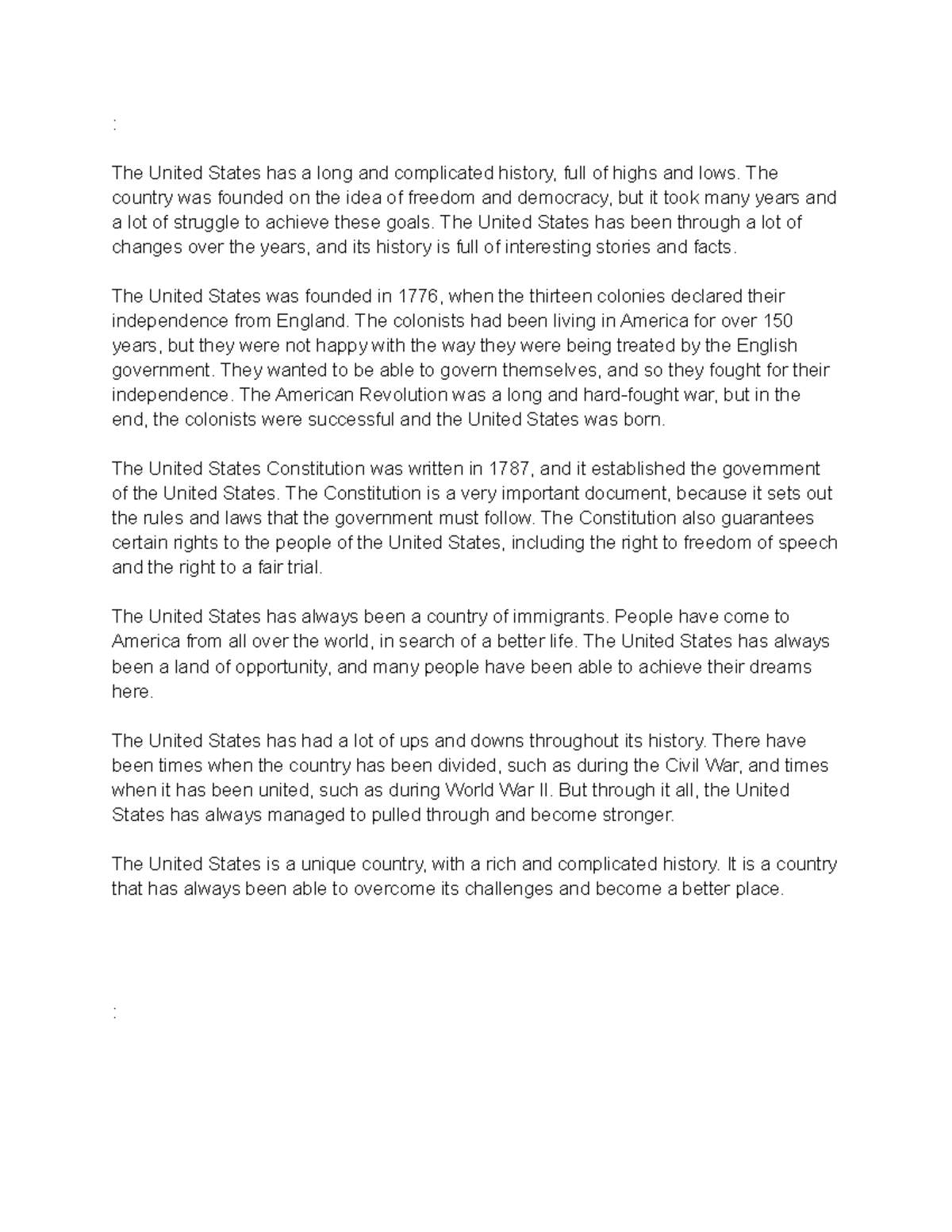 HSTAA 105 course outline - : The United States has a long and ...