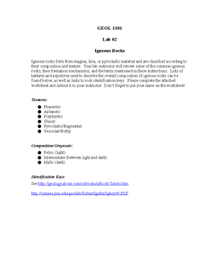 GEOL+1302+-+Lab+08+-+Fossils copy - GEOL 1302 Lab 08 Fossils In this lab, you are going to ...
