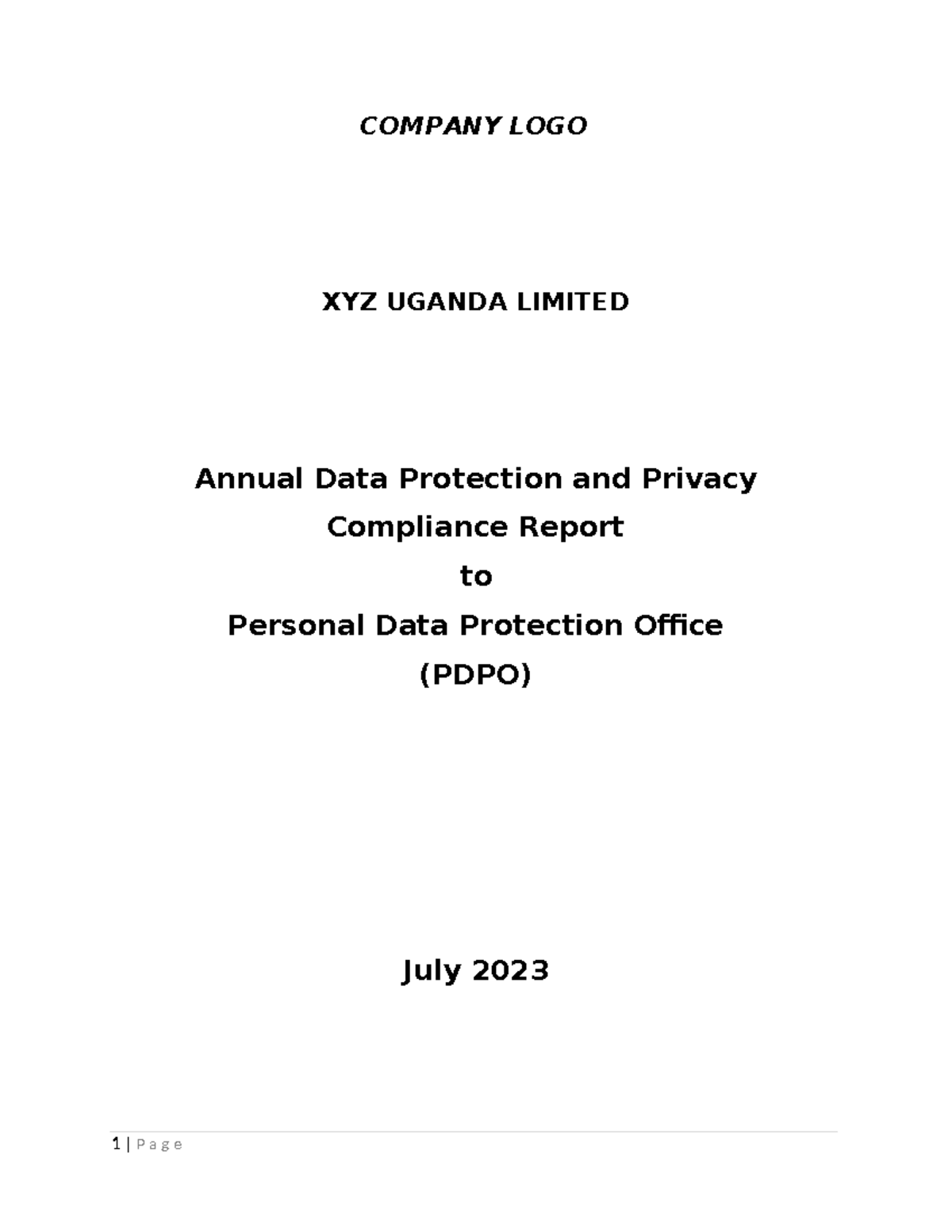 Data privacy report for a fictional organization trying to observe data ...