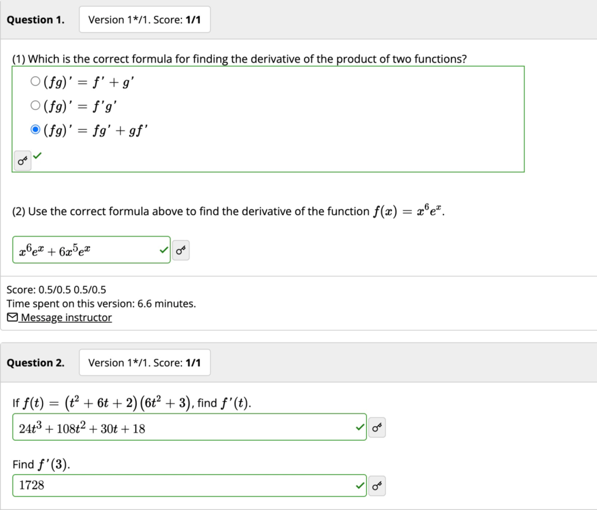 Stewart 3 - Question 1. Version Score: (1) Which is the correct formula ...