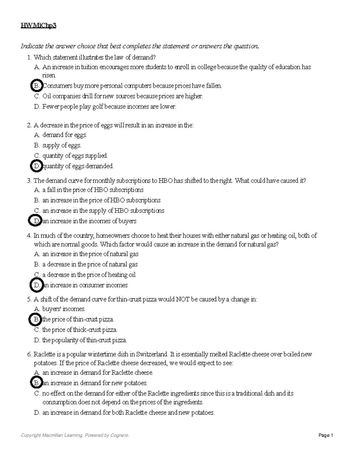 HWMi Chp 3 Q - quiz answers for week 3 - Indicate the answer choice ...