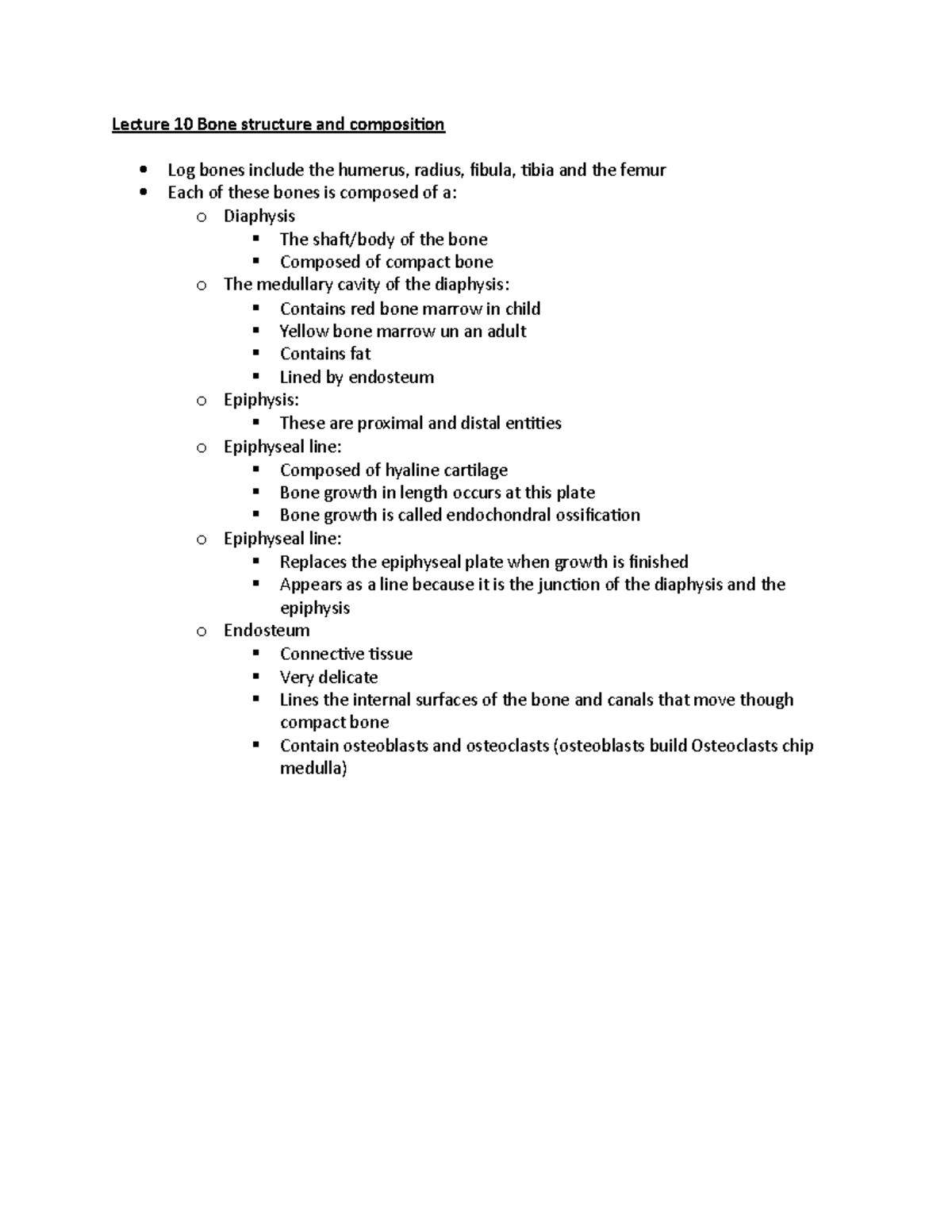 Lecture 10 anatomy, Bone structure and composition - Lecture 10 Bone ...