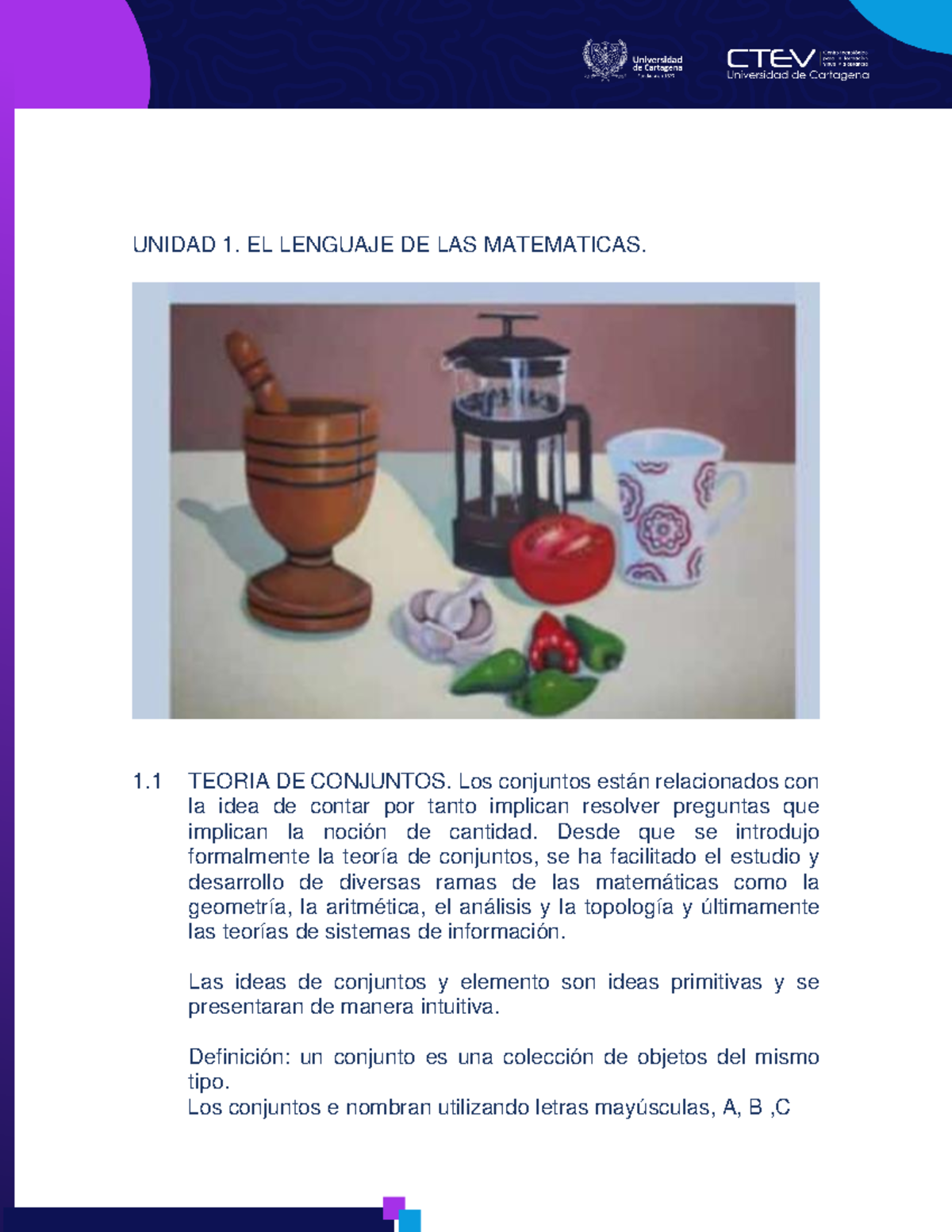 Modulo- Unidad-1-EL- Lenguaje-DE-LAS- Matematicas - UNIDAD 1. EL LENGUAJE DE LAS MATEMATICAS. 1 ...