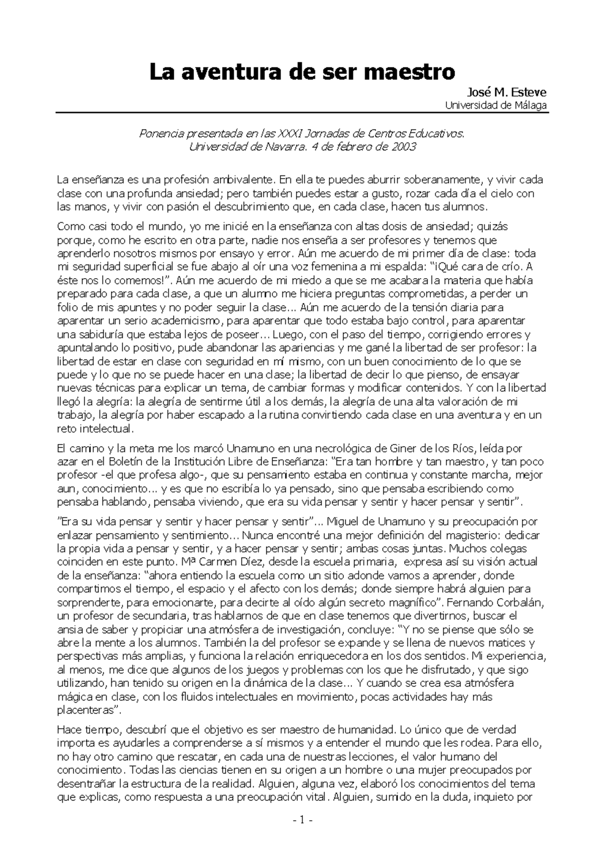 2. La aventura de ser maestro - La aventura de ser maestro José M ...
