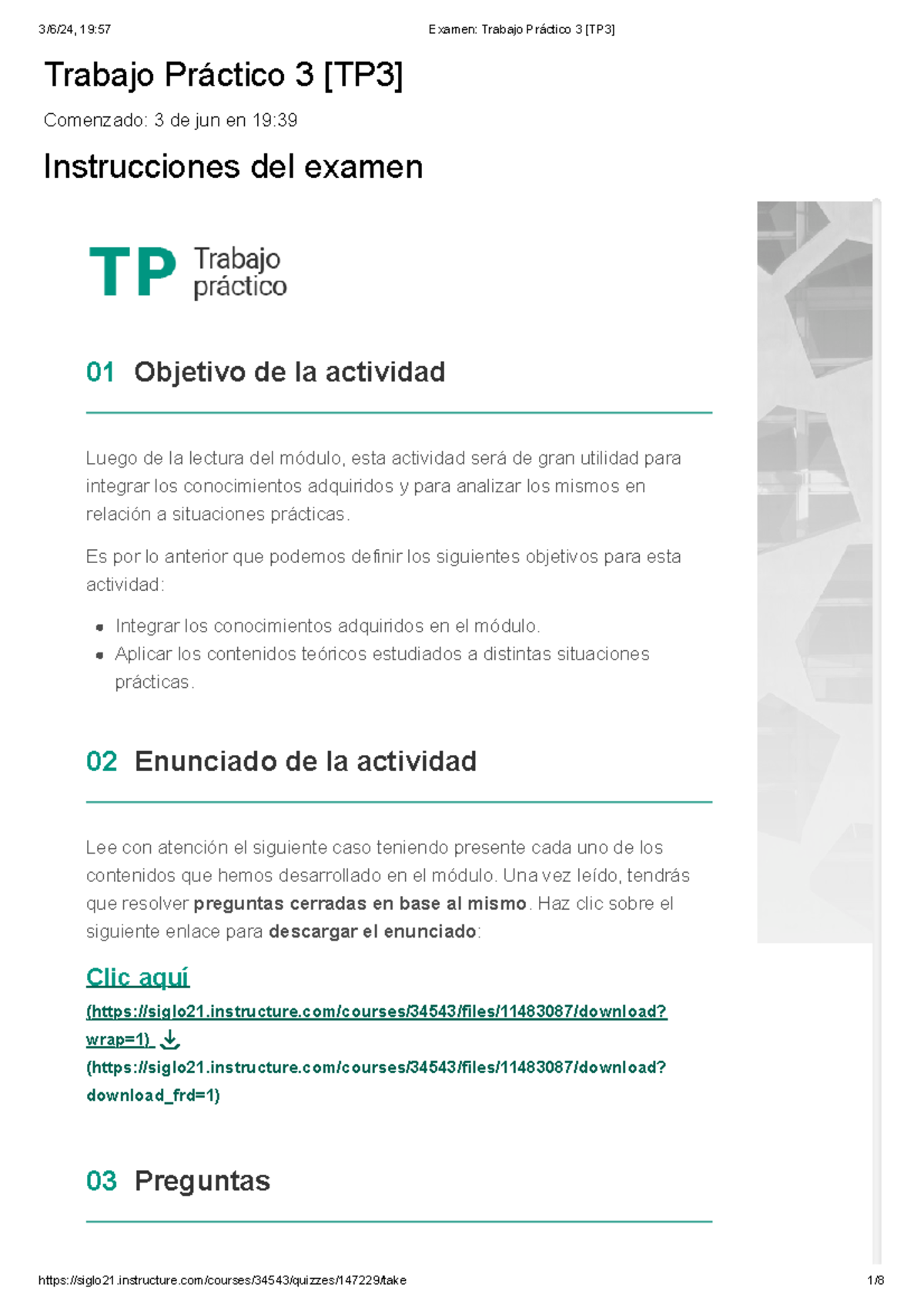 DIP Examen Trabajo Práctico 3 [TP3] 90% - Trabajo Práctico 3 [TP3] Comenzado: 3 de jun en 19 ...