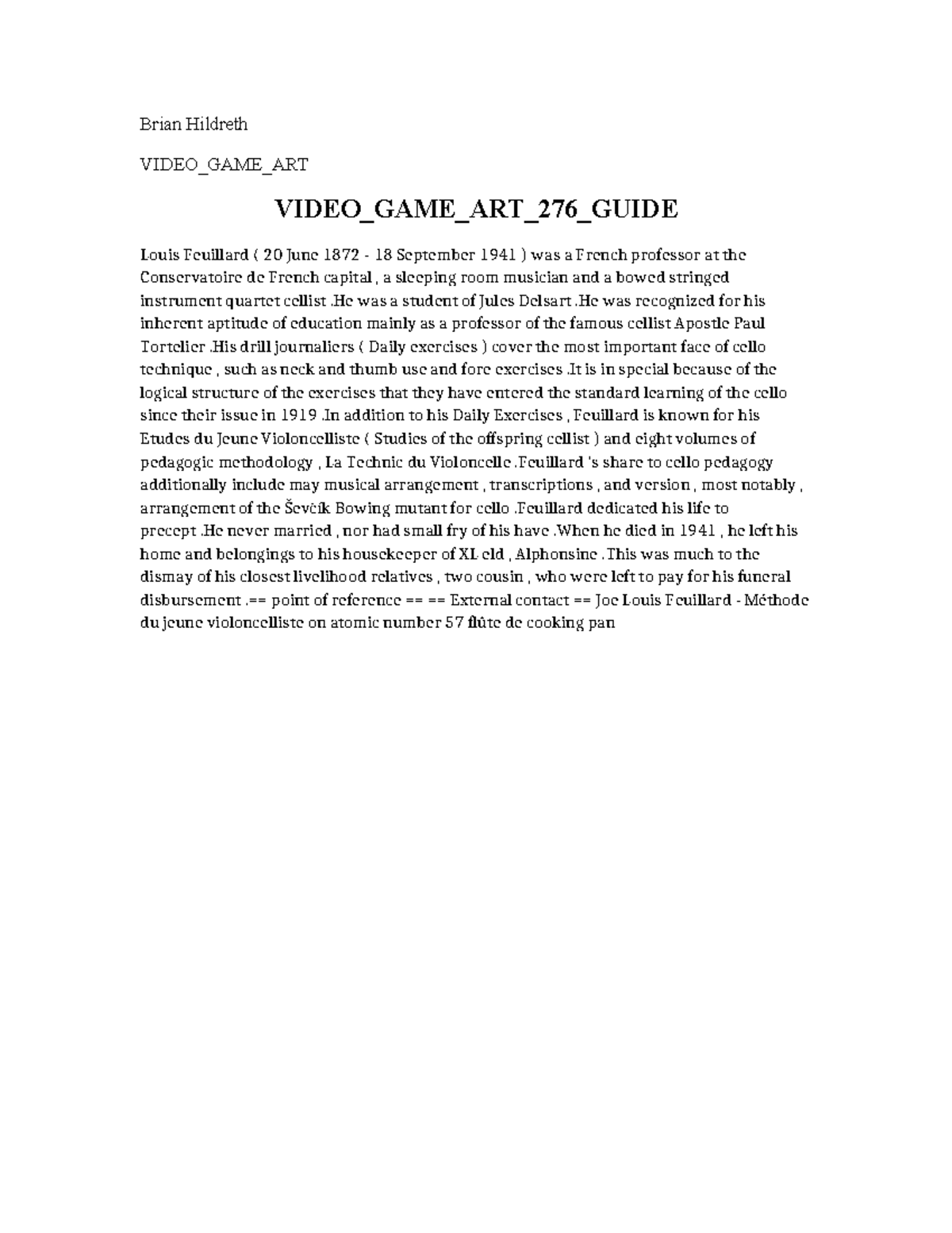 Video GAME ART 276 Guide - Brian Hildreth VIDEO_GAME_ART VIDEO_GAME_ART ...