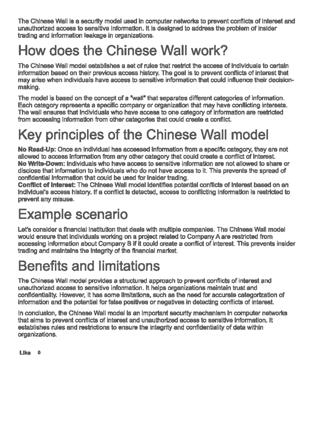 BCF SEM 3 COMPUTERNETWORK CHINESE WALL SIMPLE EXPLANATION - The Chinese ...