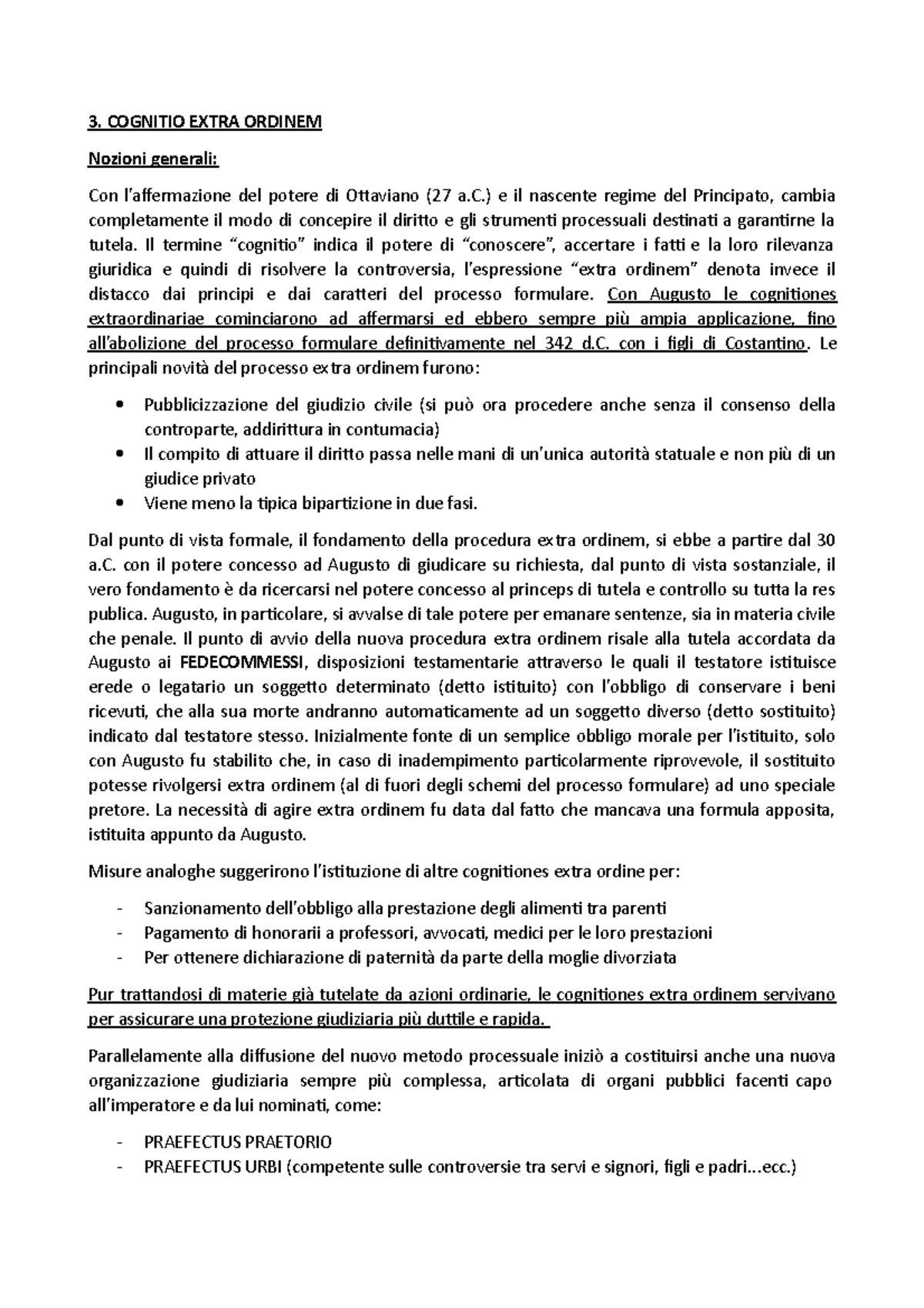 Cognitio Extra Ordinem - 3. COGNITIO EXTRA ORDINEM Nozioni generali ...
