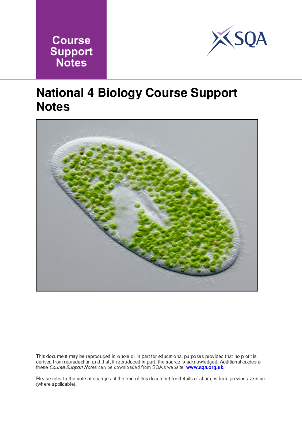 Cf E Course Unit Support Notes N4 Sciences Biology - National 4 Biology ...
