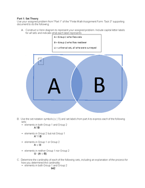 Finite Math- Task 3 - Task 3 Assignment - Megan Balcer Finite Mathematics- Task 3 A. 2+3(x-2)=5x ...