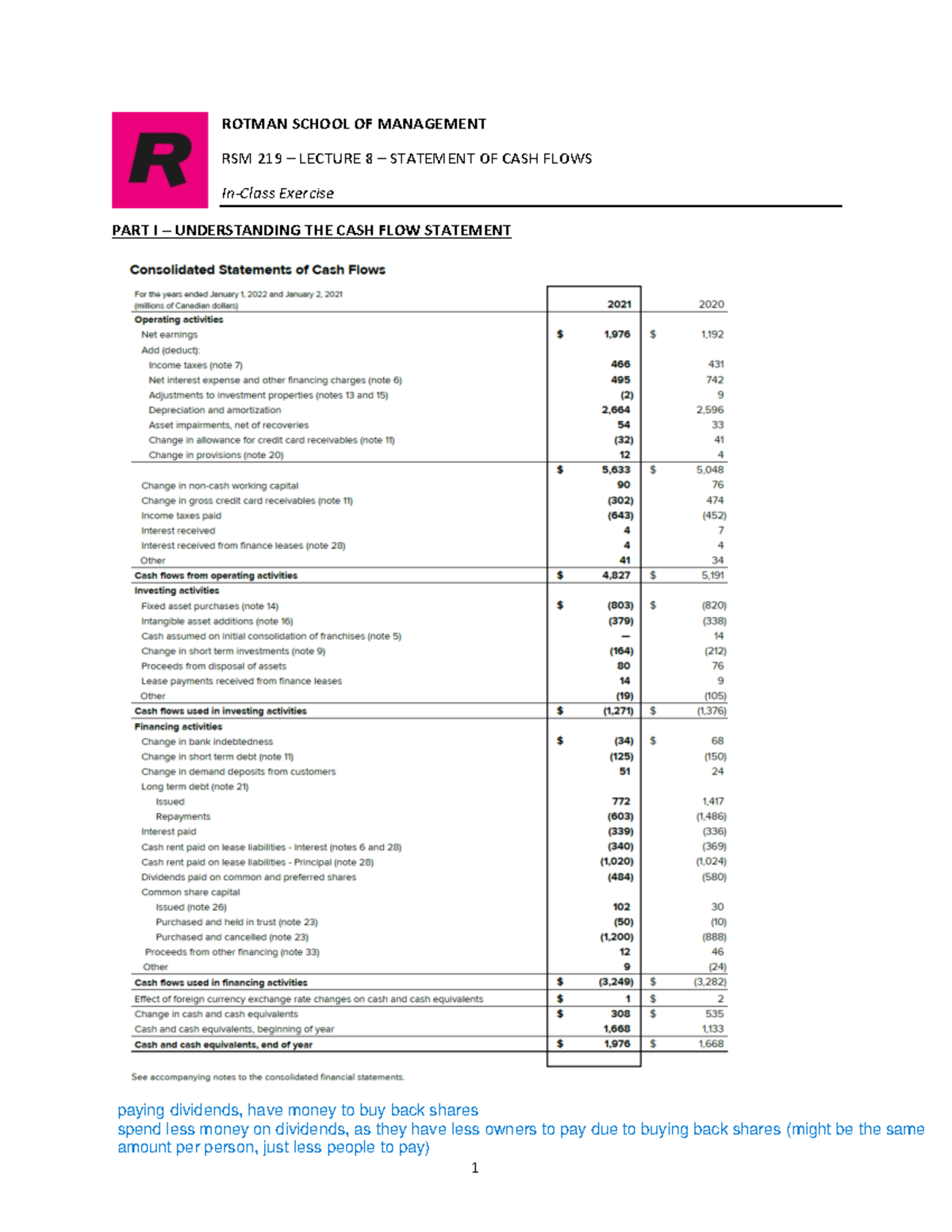 Statement of Cash Flows - PART I – UNDERSTANDING THE CASH FLOW ...