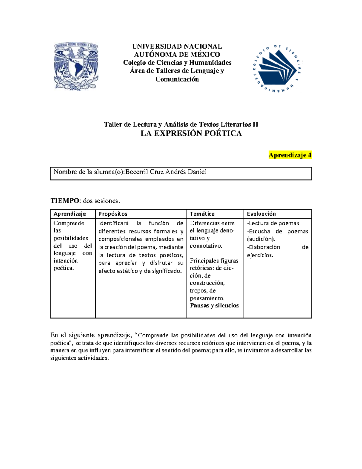 Paquete latl II Aprendizaje 4 2021 - UNIVERSIDAD NACIONAL AUTÓNOMA DE ...