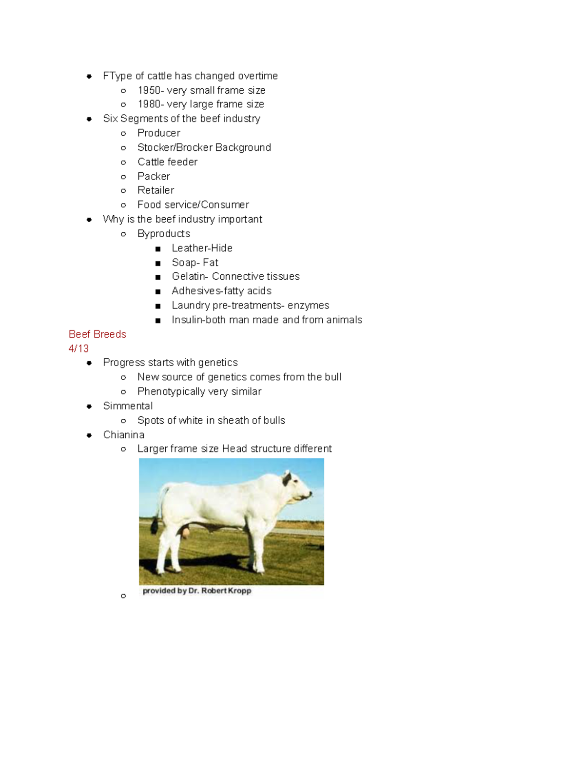ASCI-221 1-10 - Lecture notes for Intro to Beef Production ASCI 221 ...