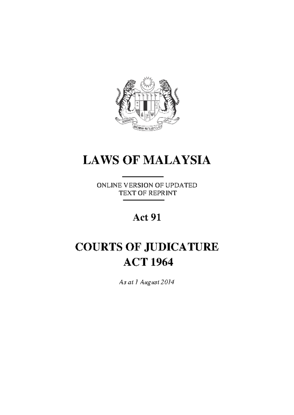 Akta-mahkamah-kehakiman-1964-akta-91-bi - LAWS OF MALAYSIA ONLINE ...