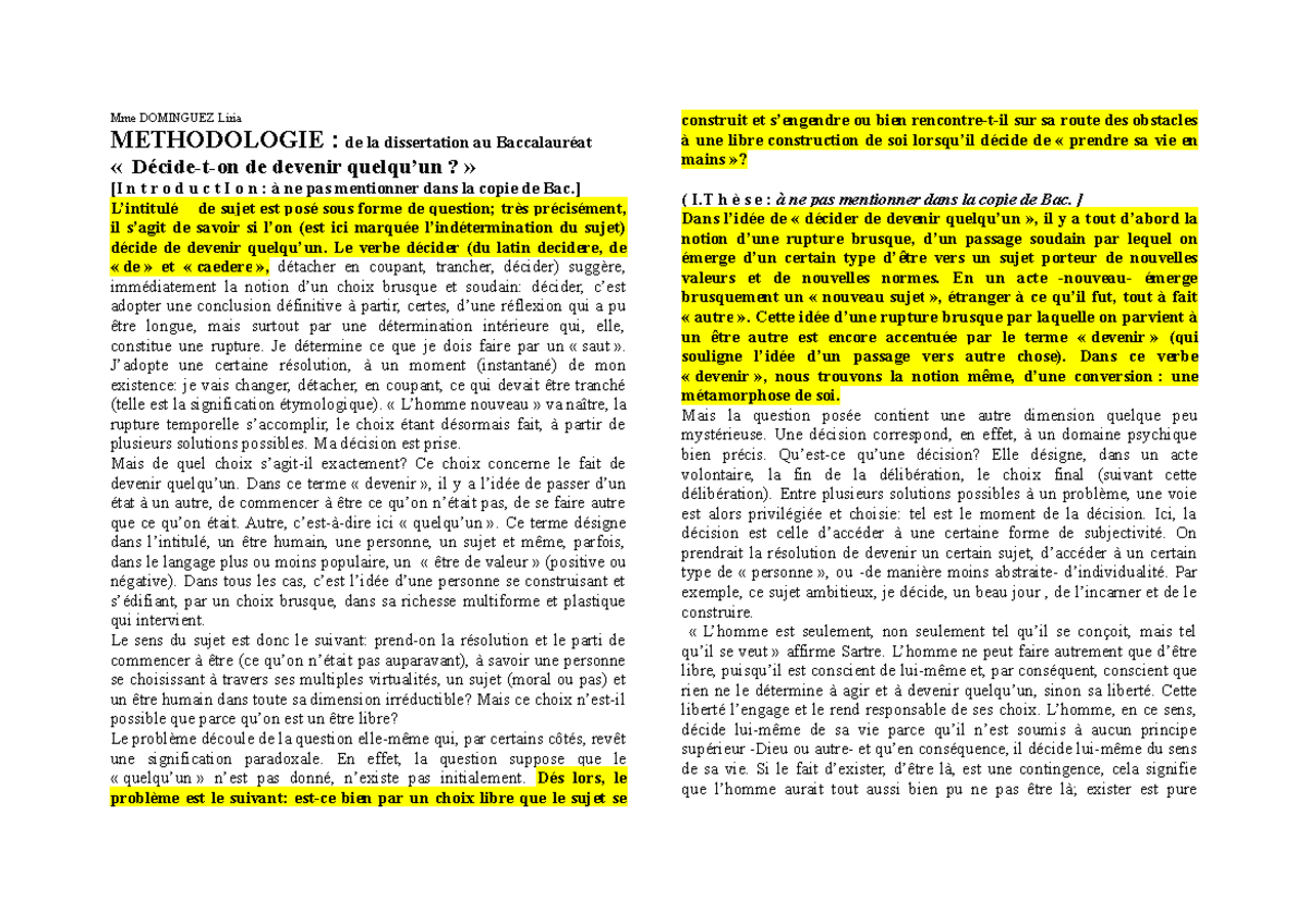 Methode Dissert Exemple - Mme DOMINGUEZ Liria METHODOLOGIE : de la ...