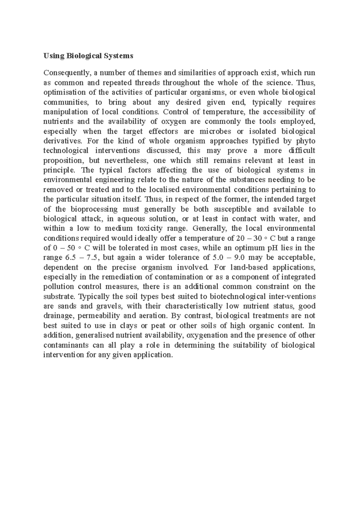 Using Biological Systems - Using Biological Systems Consequently, a number of themes and - Studocu