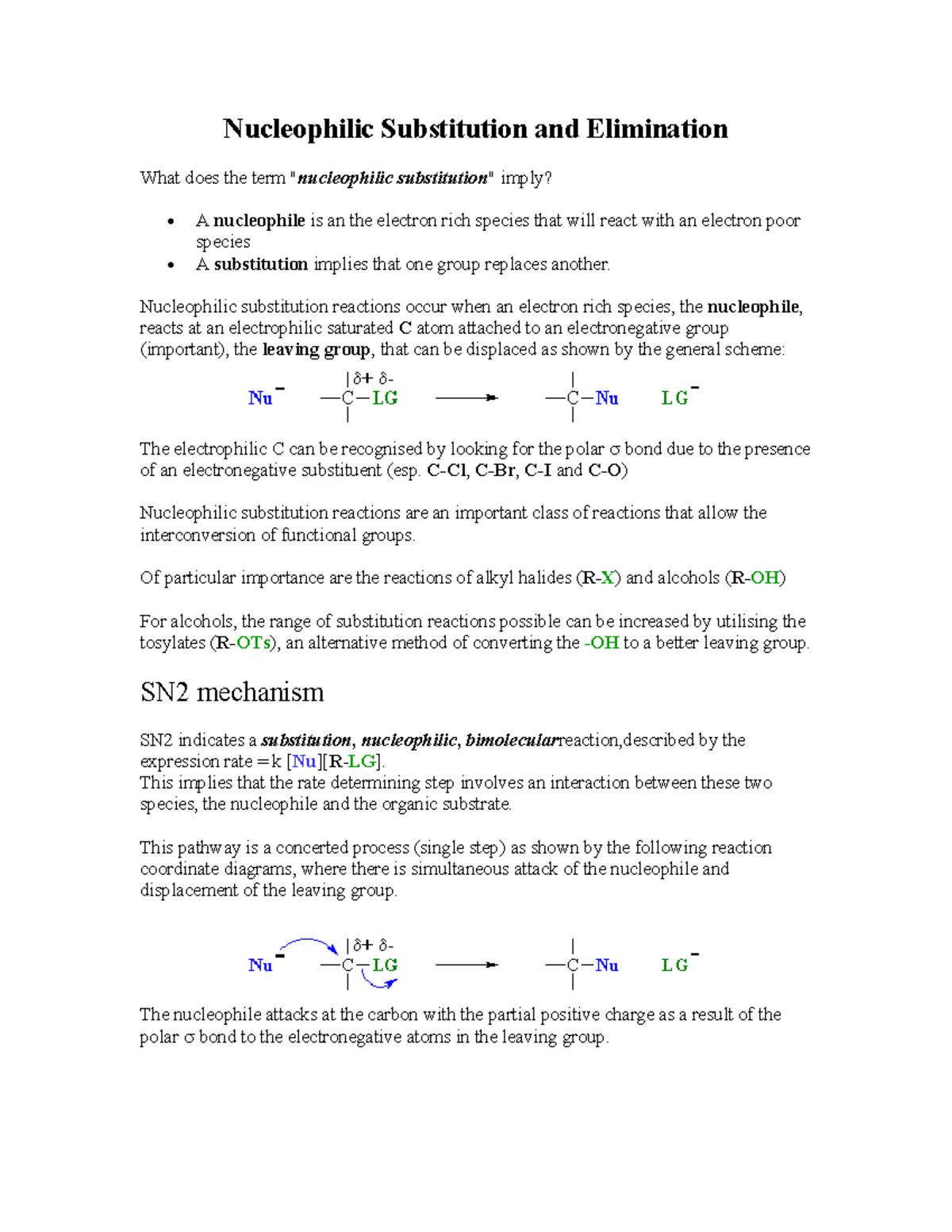 Practical - Nucleophilic substitution and elimination - Nucleophilic ...