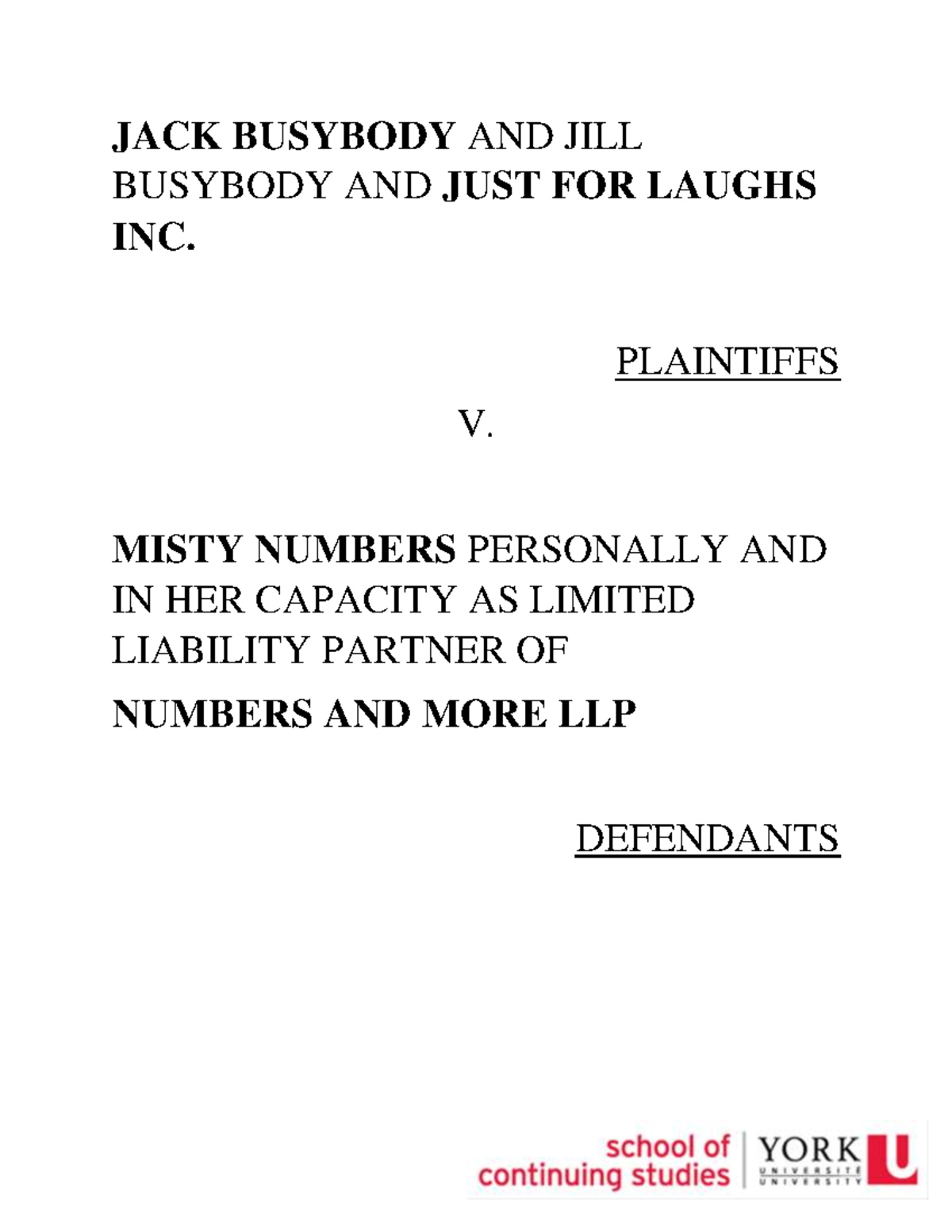 JACK Busybody AND JILL Busybody AND JUST FOR Laughs INC - JACK BUSYBODY ...