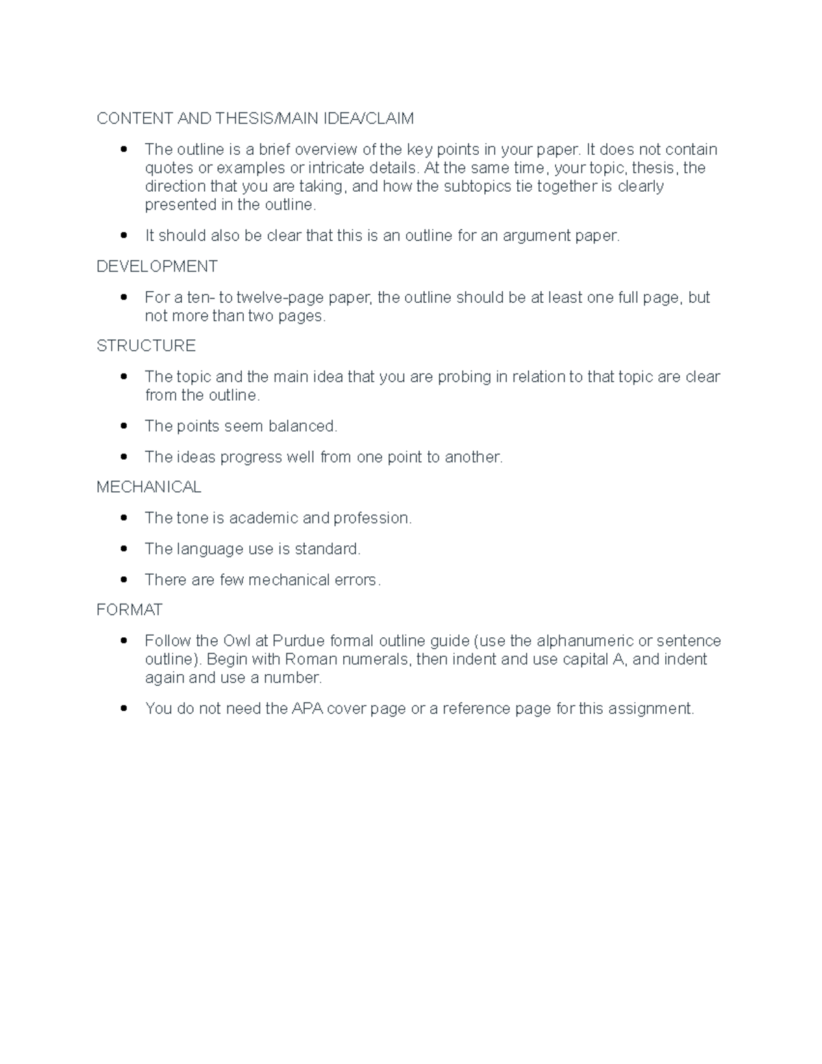 Content AND Thesis - CONTENT AND THESIS/MAIN IDEA/CLAIM The outline is ...