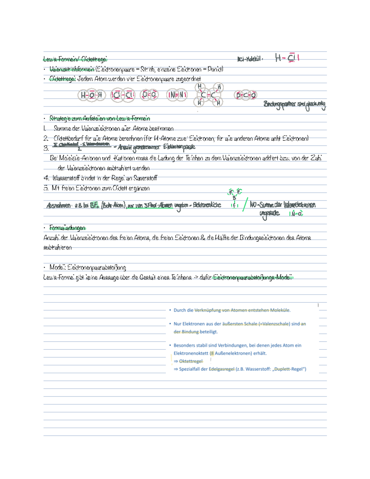 Kovalente Bindung, Atombindung - Lewis-Formeln/ Oktettregel ...