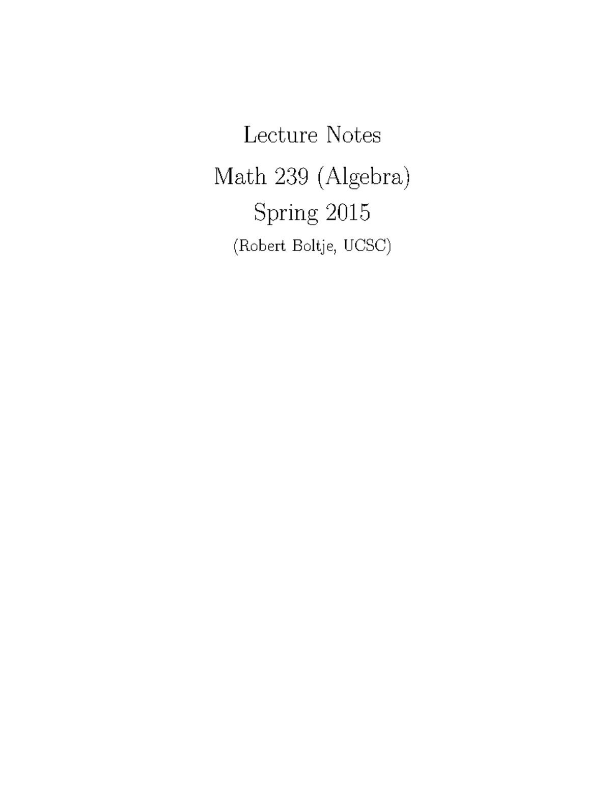 Lecture Notes Summary Homological Algebra Spring 2015 - Lecture Notes ...