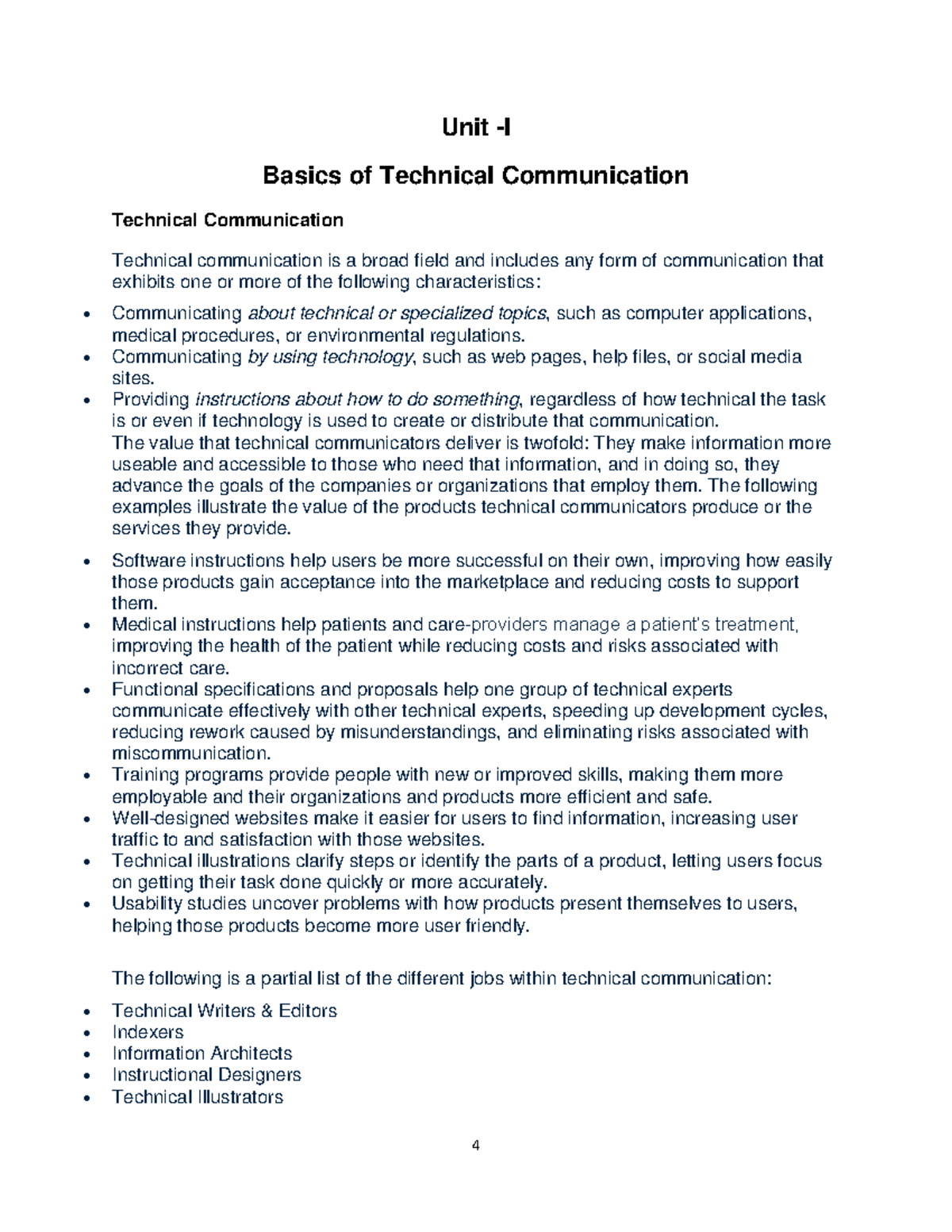 1Basics of technical communication - Unit -I Basics of Technical ...