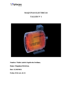 Maquinas electricas Eva1 - Evaluacion n°1 maquinas electricas Nombre: Jose Cruz Fabian Rut: 17. ...