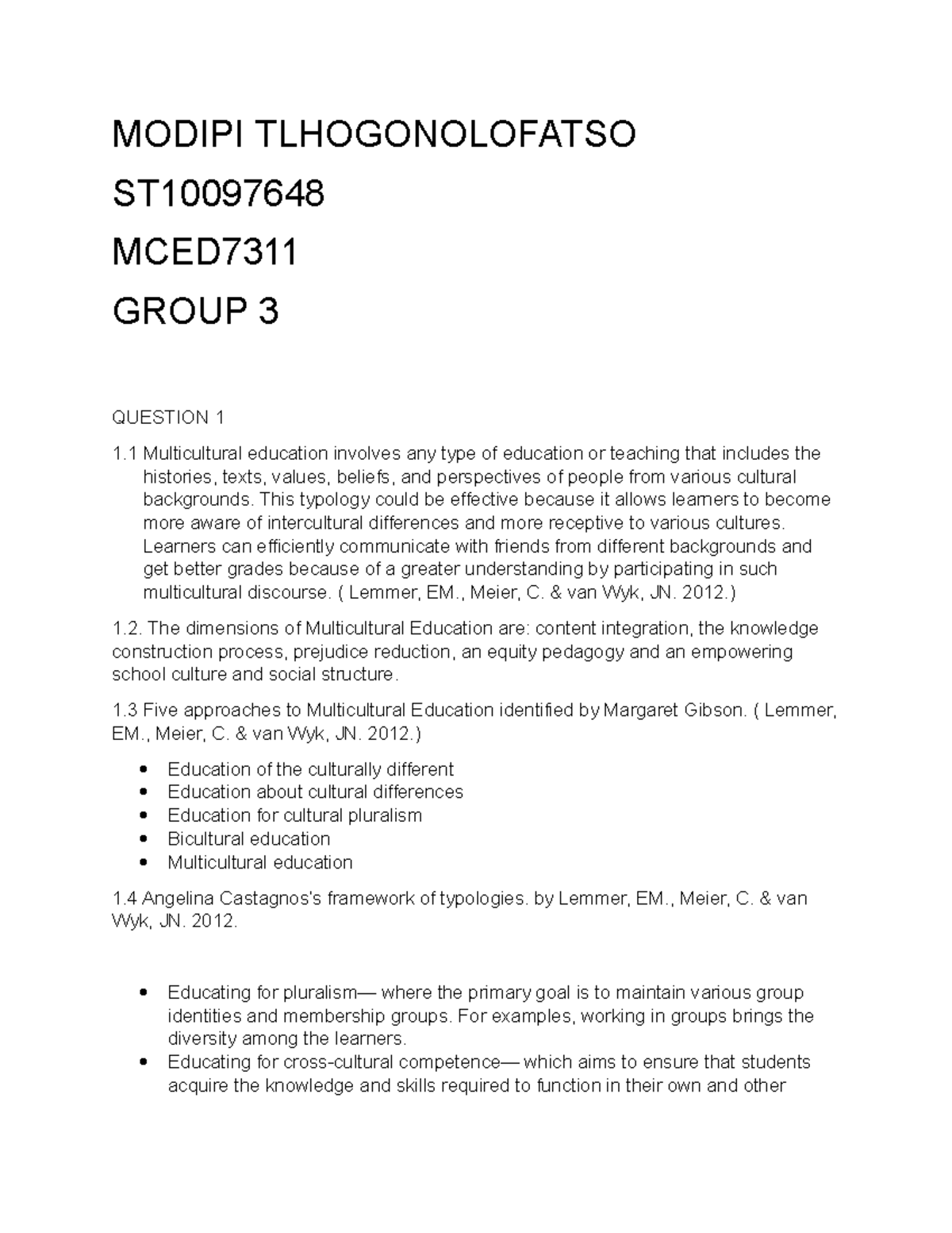 MCED7311 Revision Q - academics - MODIPI TLHOGONOLOFATSO ST MCED GROUP ...