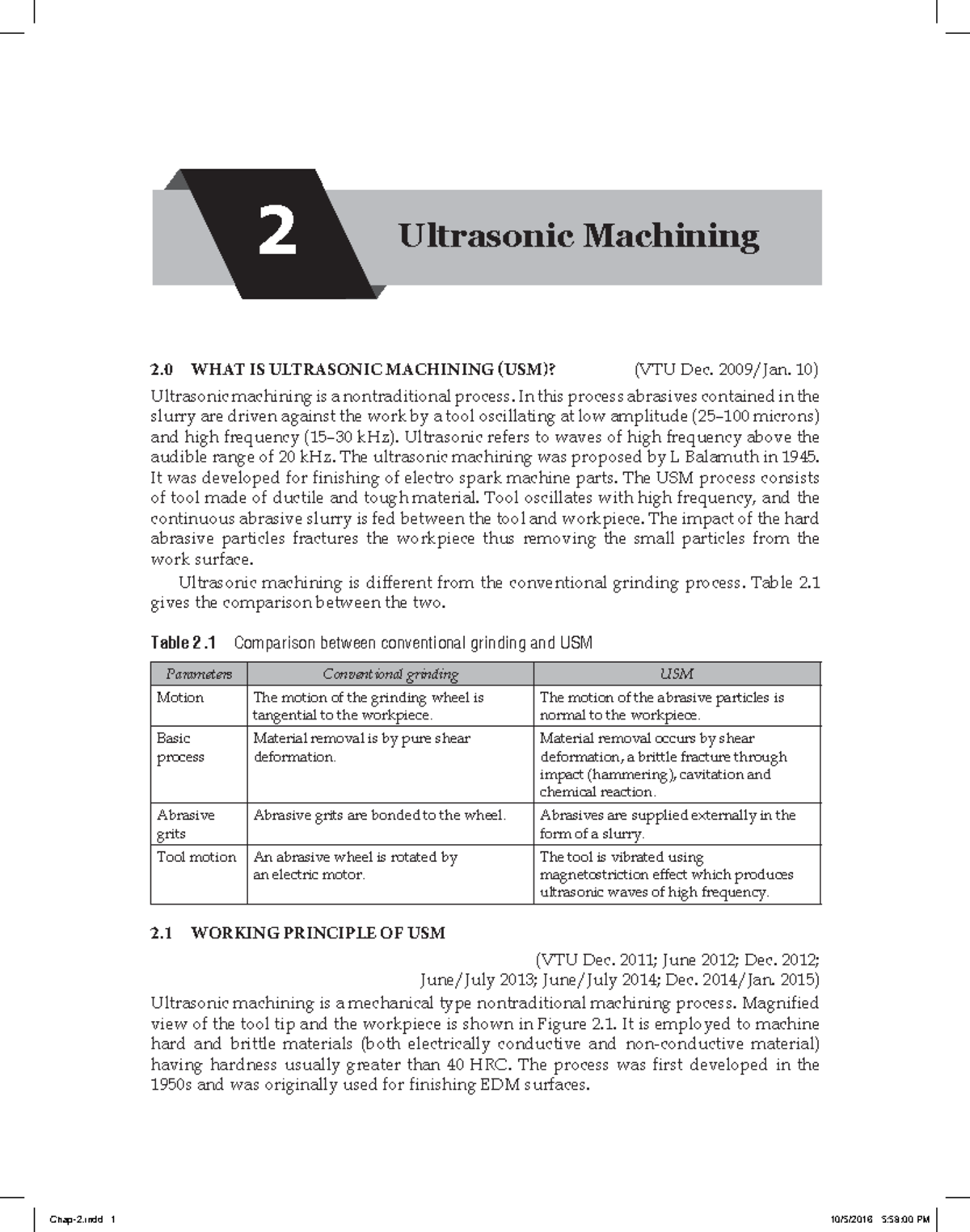 215 Sample-Chapter - XYZ - 2 Ultrasonic Machining 2 WHAT IS ULTRASONIC ...