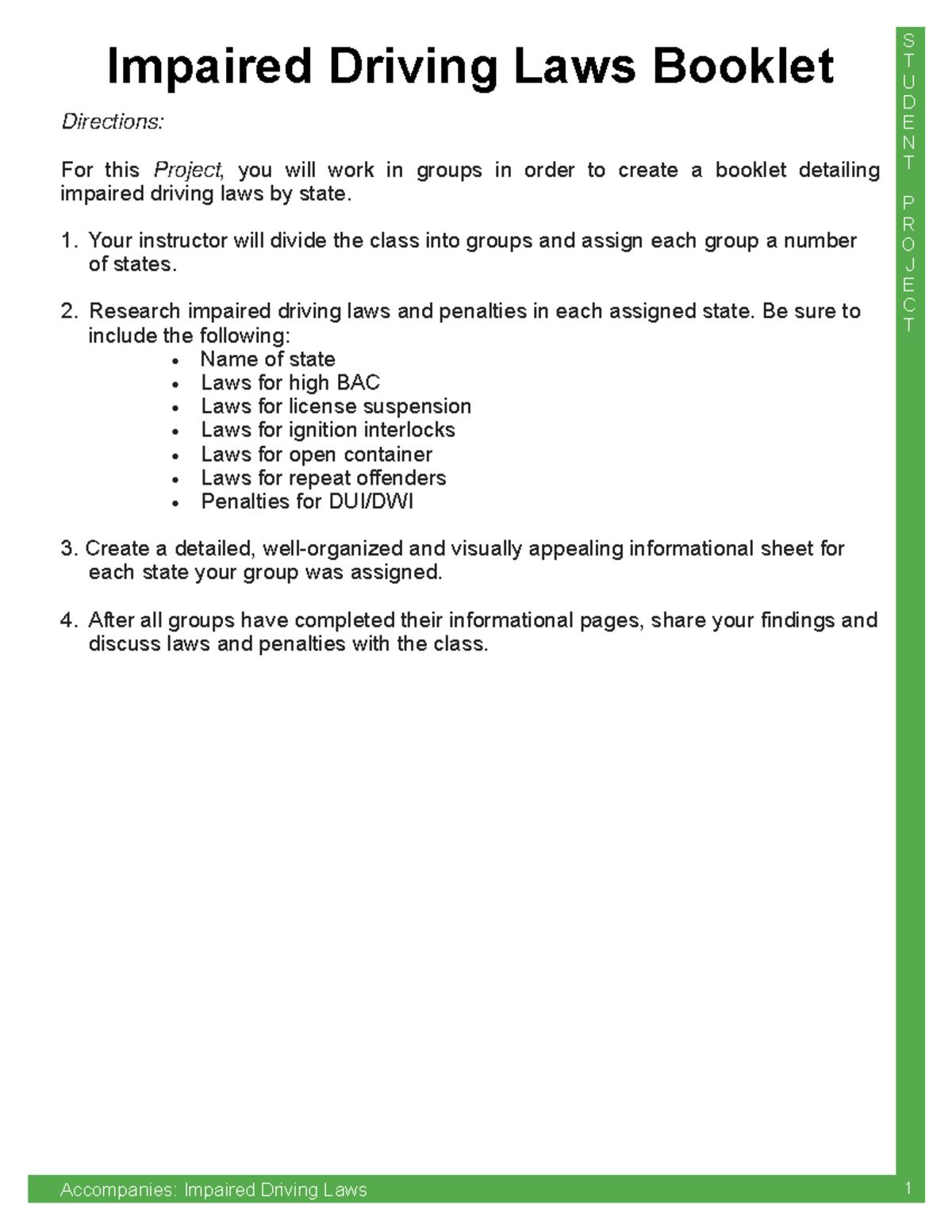 Impaired Driving Laws Booklet-1 - S T U D E N T P R O J E C T ...