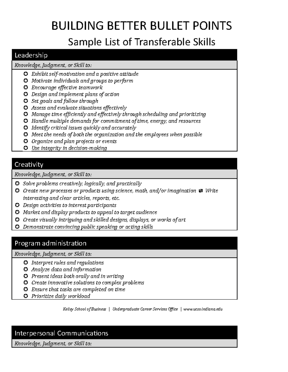 Building Better Bullet Points - BUILDING BETTER BULLET POINTS Sample ...