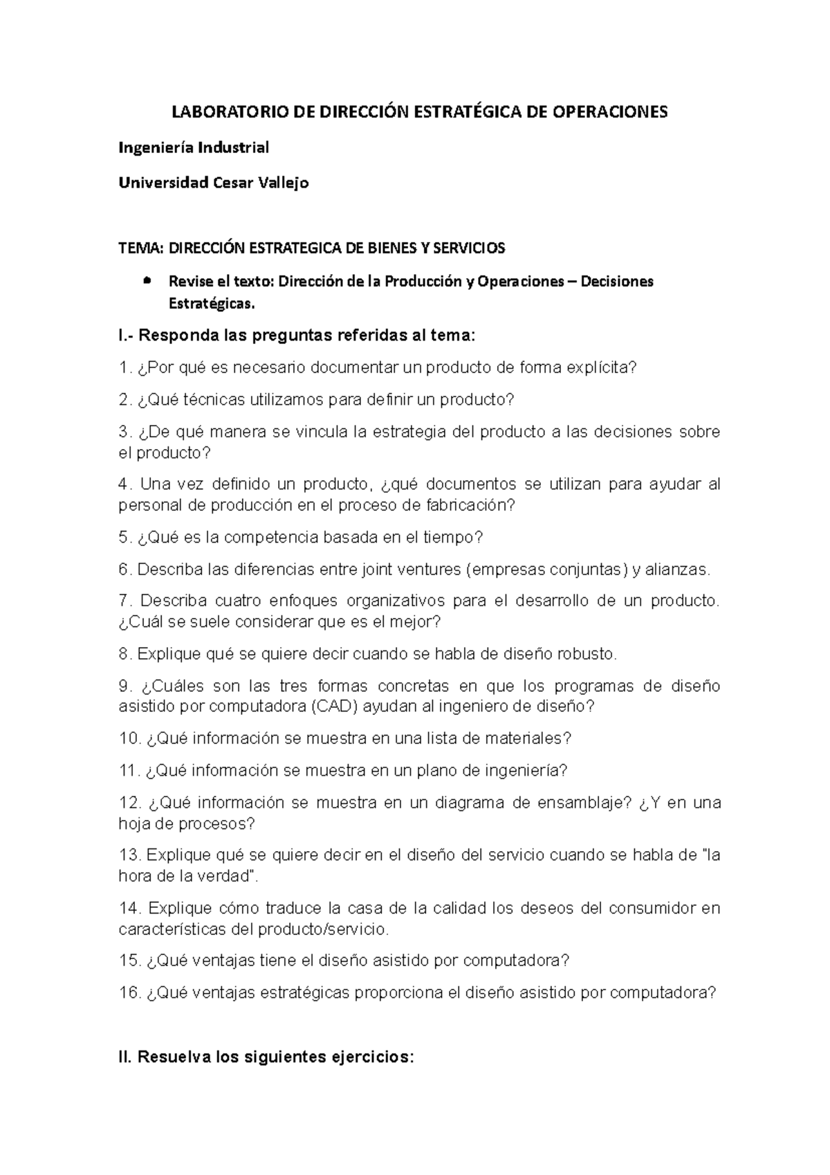Sesión 02 Laboratorio DE Dirección Estratégica DE Operaciones - LABORATORIO DE DIRECCIÓN ...