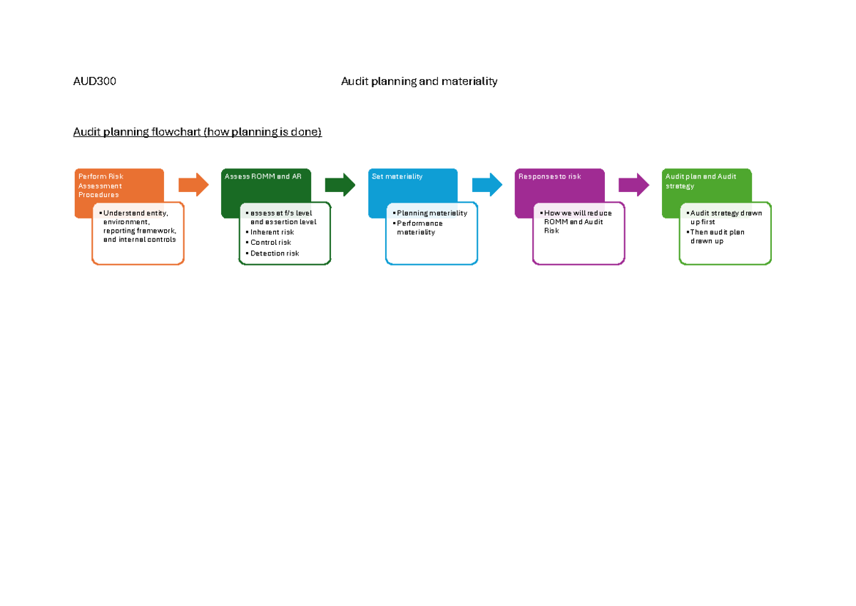 Audit planning and materiality - Studocu