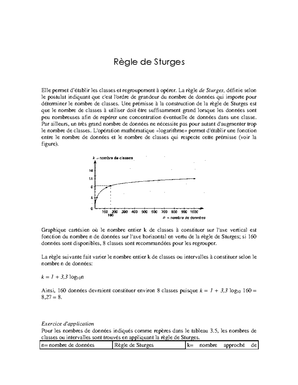 Regle-de-Sturges - Notes Règle de Sturges - 5qJOH GH 6WXUJHV Elle ...
