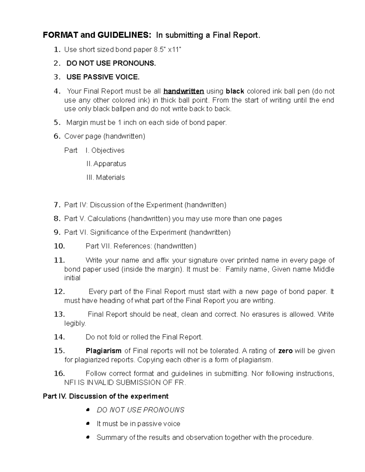 181 format and guidelines for submission of final report - FORMAT and ...