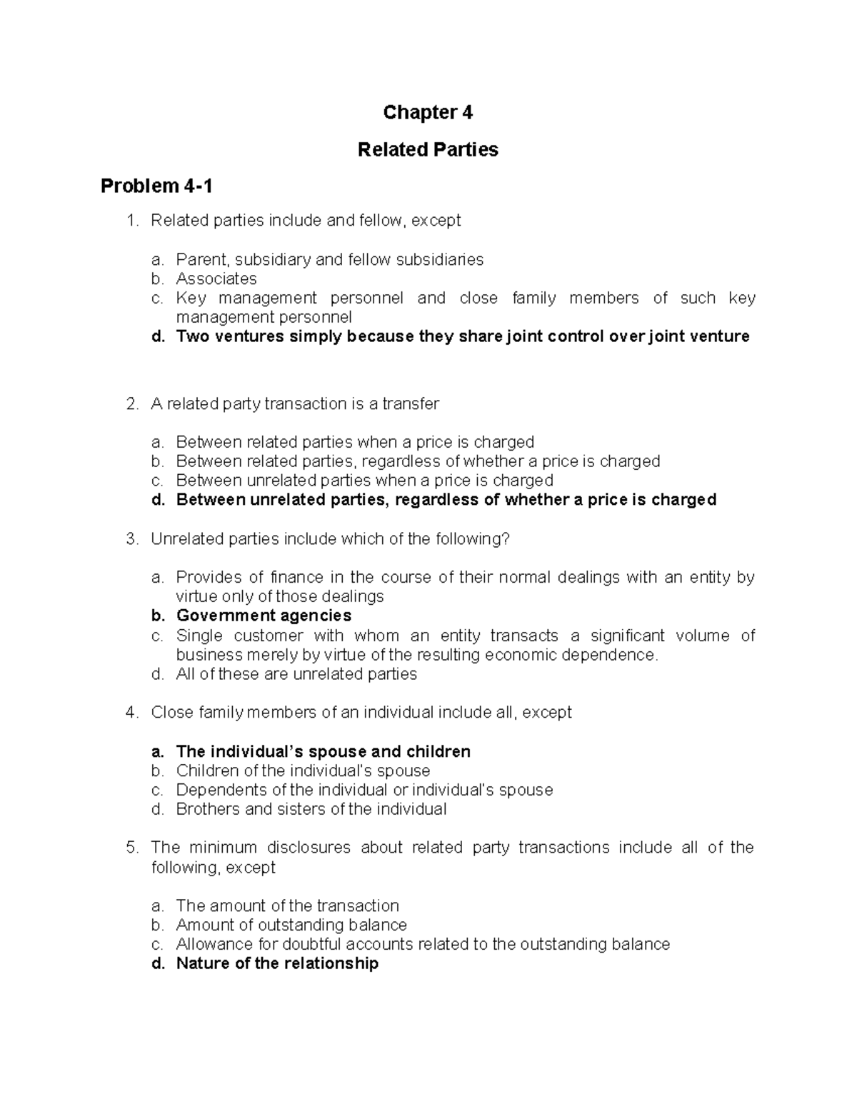 Toaz - REVIEW MATERIAL - Chapter 4 Related Parties Problem 4- Related ...