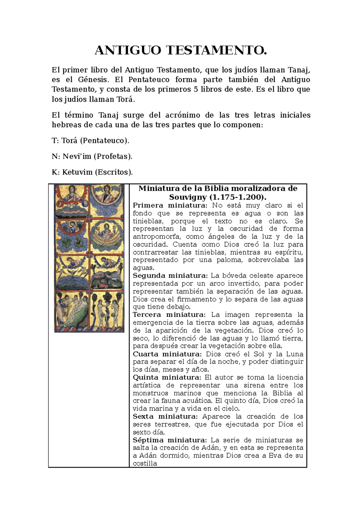 Antiguo Testamento - Apuntes 2 - ANTIGUO TESTAMENTO. El primer libro ...