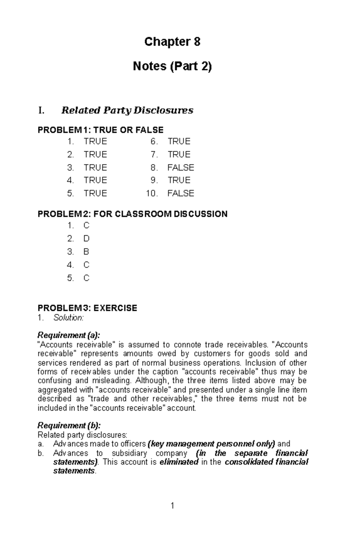 Chapter-8 Notes-Part-2 - Chapter 8 Notes (Part 2) I. Related Party ...